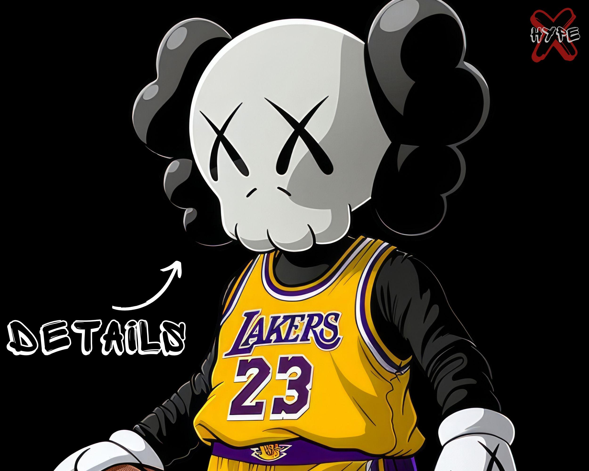 Printable NBA Kaws Poster, Kaws Wall Art, LA Lakers NBA Fan Poster ...