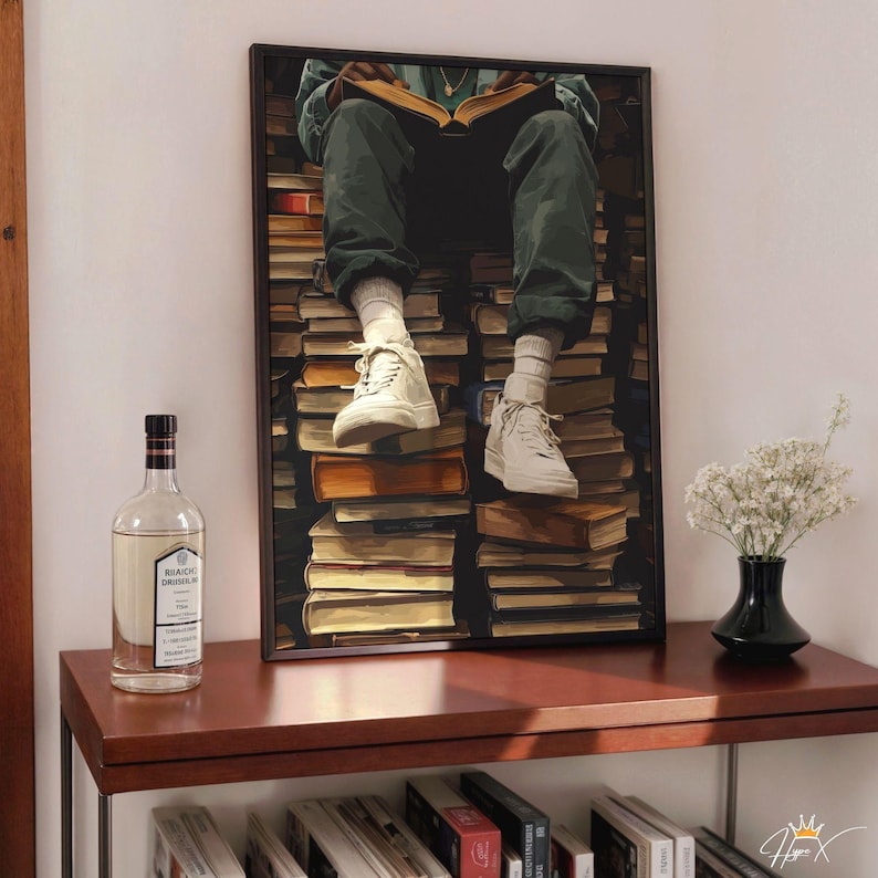 Black Man Reading Poster, Modern Bookish Wall Art, Study Art Print ...