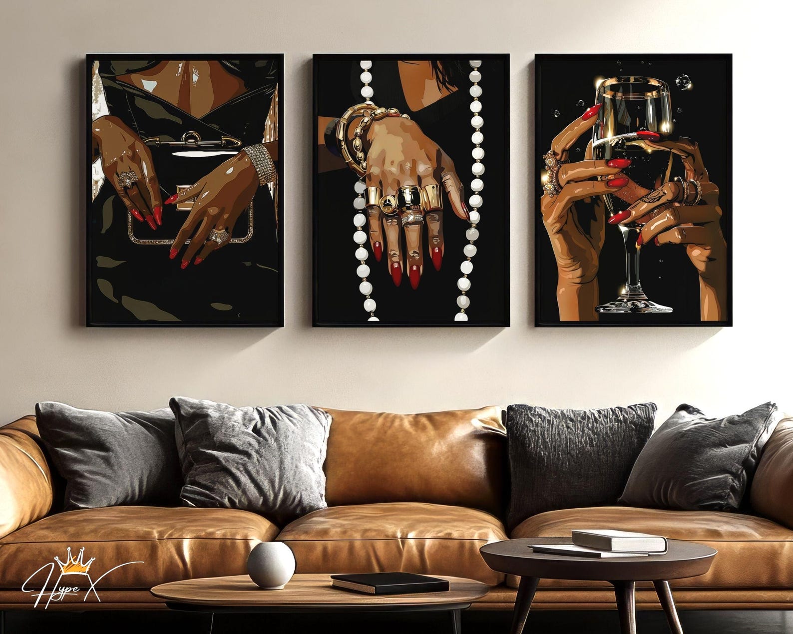 Modern Black Woman Art Set, Glam Fashion Posters for Girly Gallery Wall ...