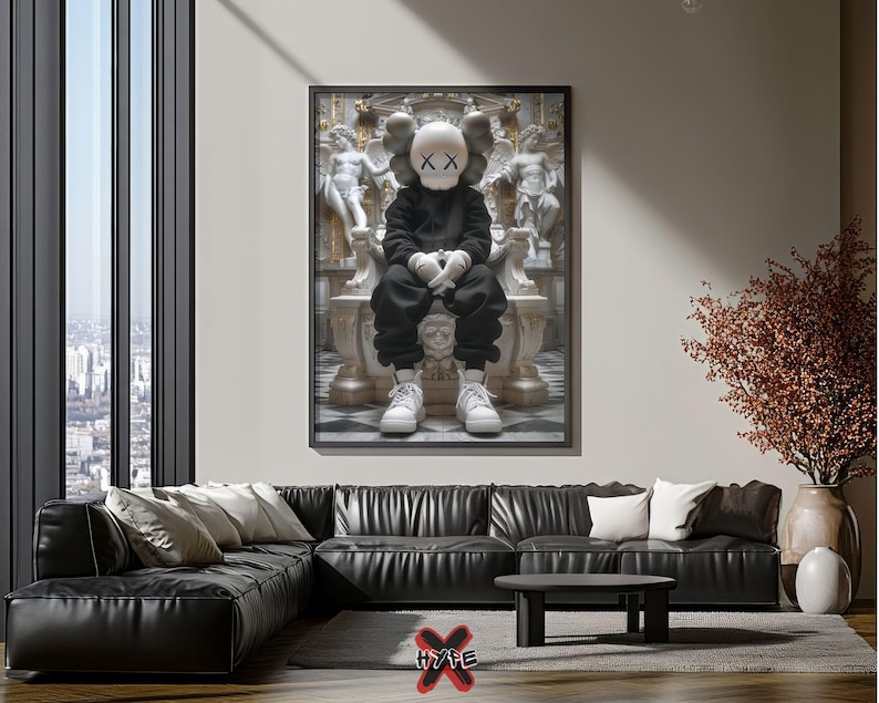 His Majesty King Kaws Poster, Printable Kaws Wall Art, Kaws on Throne ...