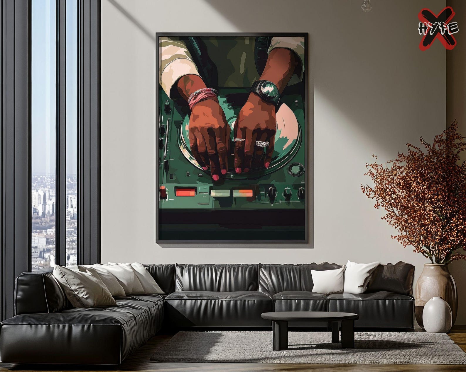 Set of 3 Black Man DJ Prints, Printable Vinyl Record Turntable Art, Hip ...