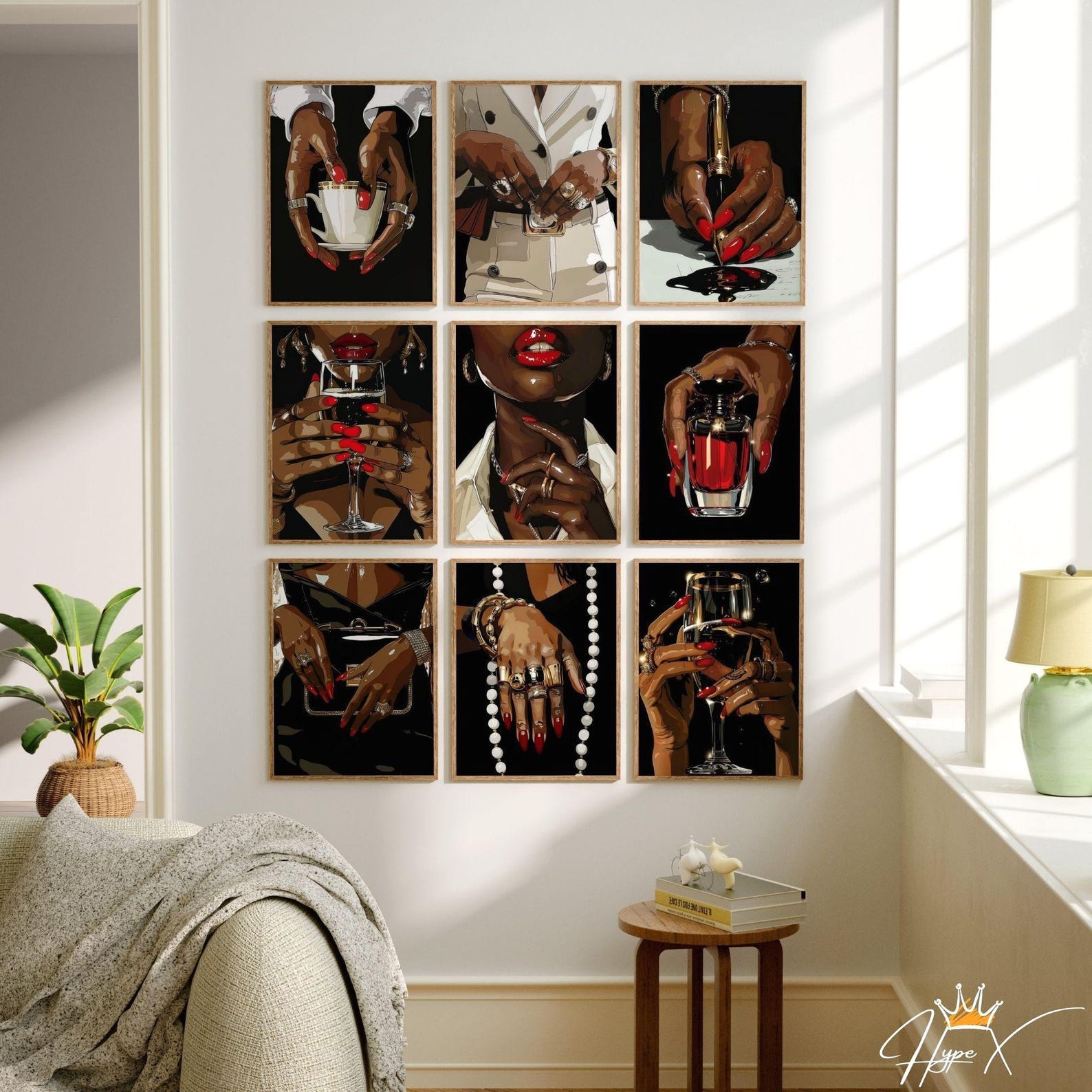 Modern Black Woman Art Set, Glam Fashion Posters for Girly Gallery Wall ...