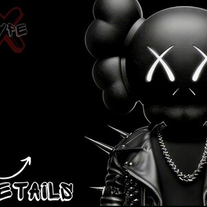 Kaws Poster Set of 3, Rocker Kaws Wall Art, Hypebeast Decor, Black Kaws ...