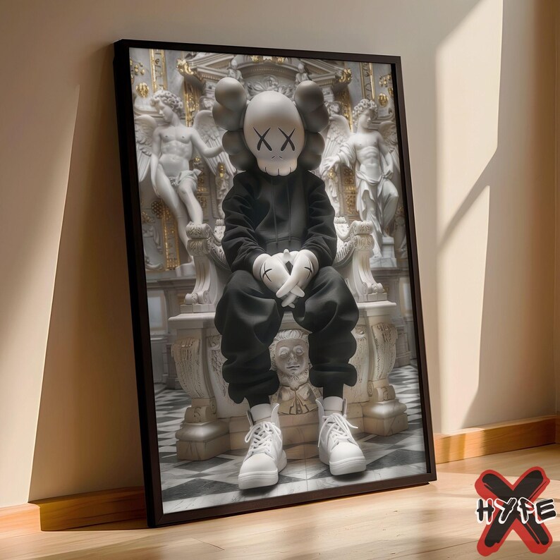 His Majesty King Kaws Poster, Printable Kaws Wall Art, Kaws on Throne ...