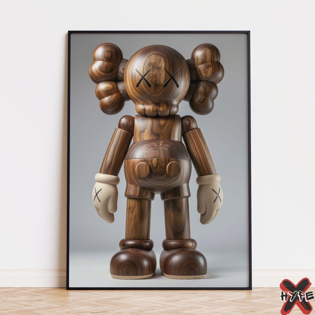 Wooden KAWS Wall Art, Printable Hypebeast Figure Poster, Kaws Toy Print ...