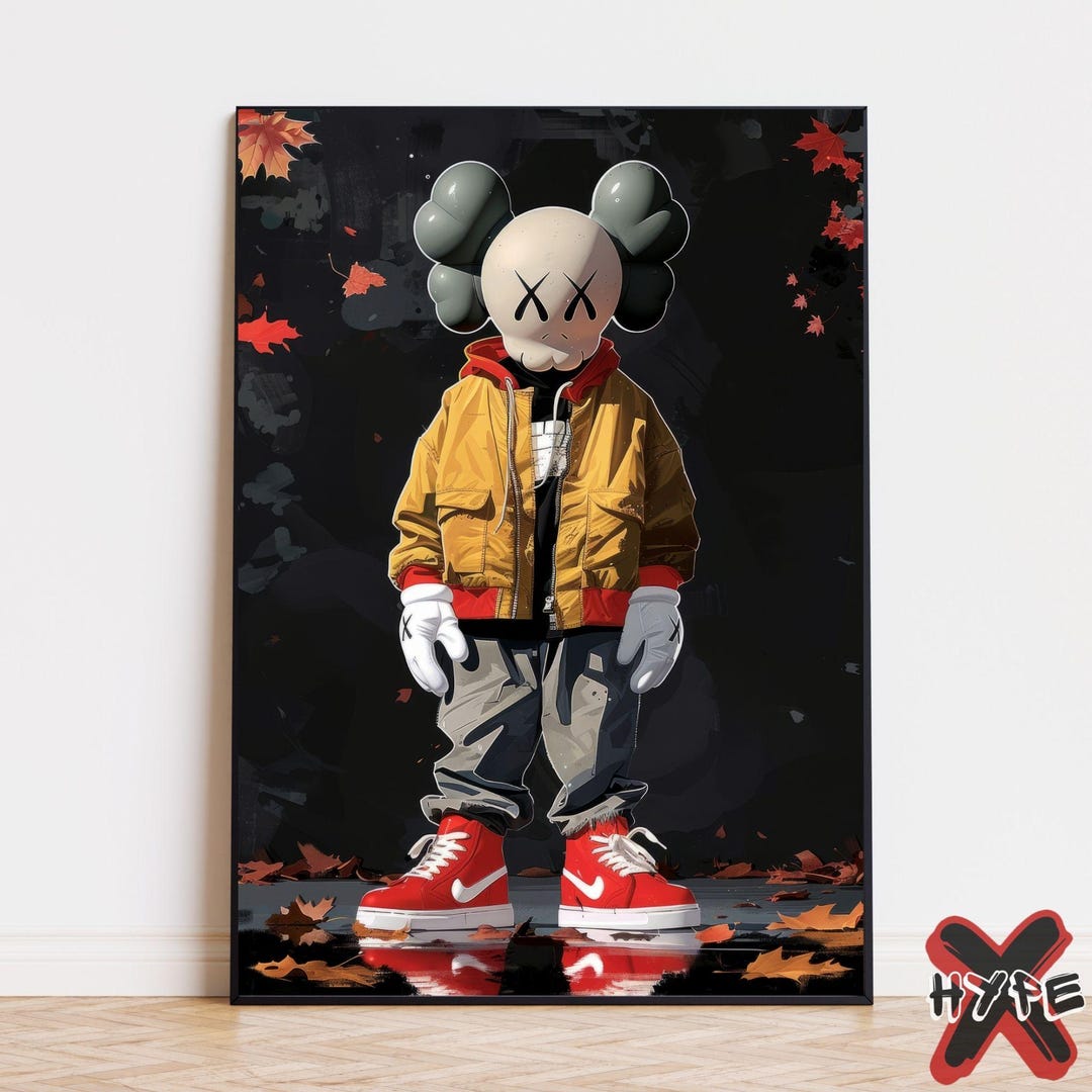 Autumn KAWS Figure Poster, Hypebeast Fall Wall Art, Sneakerhead Gift ...
