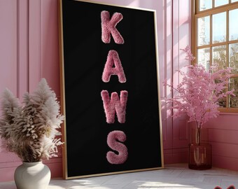 Pink Kaws Painting - Etsy UK