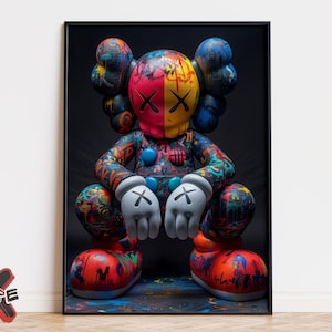 Graffiti Kaws Poster Set of 3, Printable Kaws Wall Art, Kaws Urban Wall ...