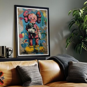 Graffiti KAWS With Baby Kaw, Printable Hypebeast Figure Picture, Urban ...