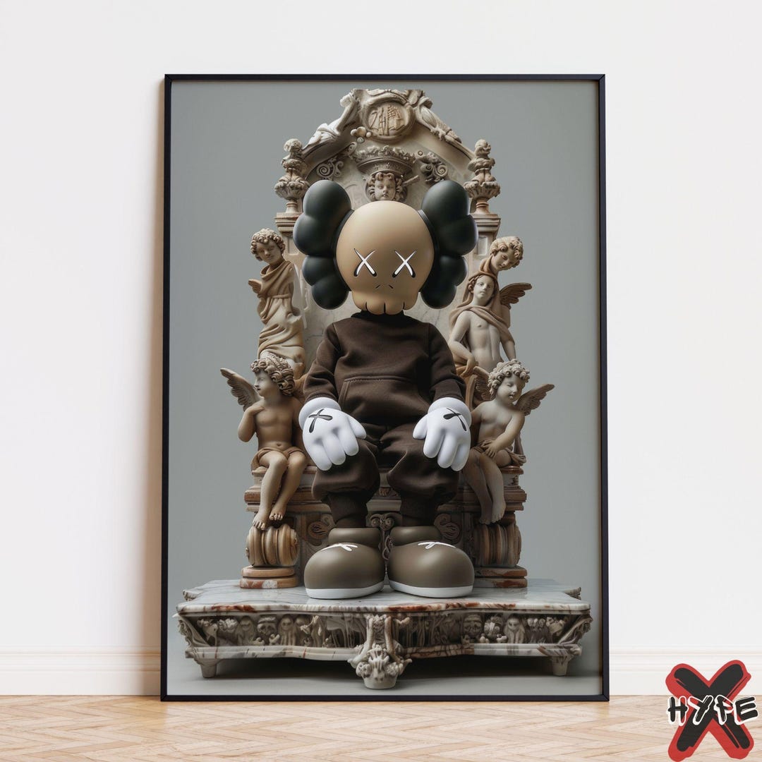 His Majesty Kaws Poster, Printable Kaws Wall Art, Kaws on Throne Print ...