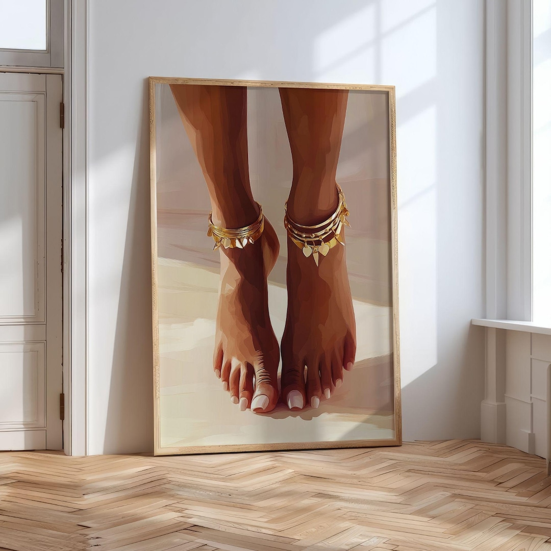 Black Woman Feet Print, Black Girl Poster Pedicure Wall Art Beauty ...