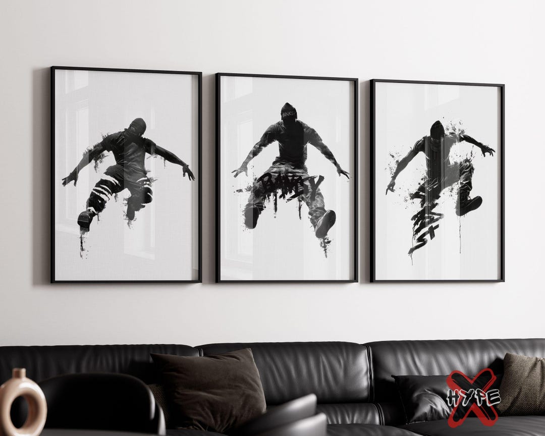 Printable Banksy Inspired Poster Prints, Set of 3, Street Dancer ...