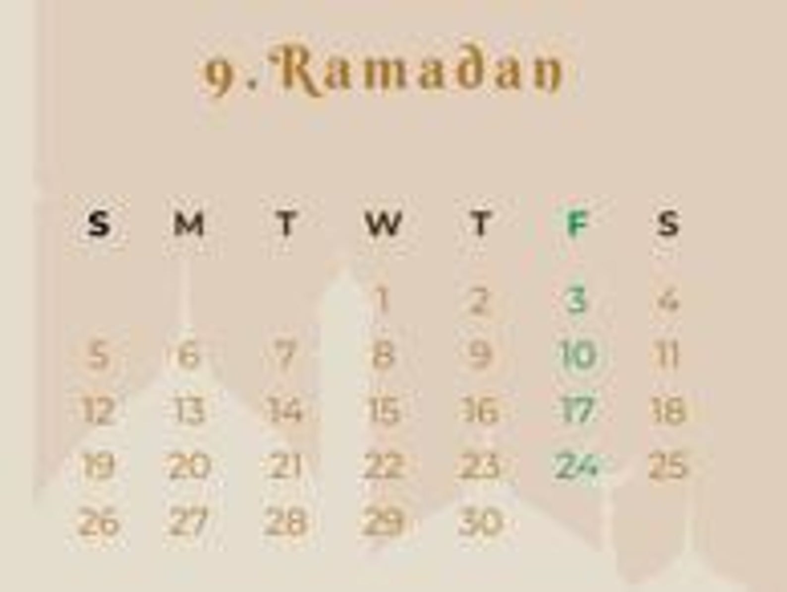 Islamic Calendar, Dates, Hijri, 1447, Special Events, Gold and Elegant ...