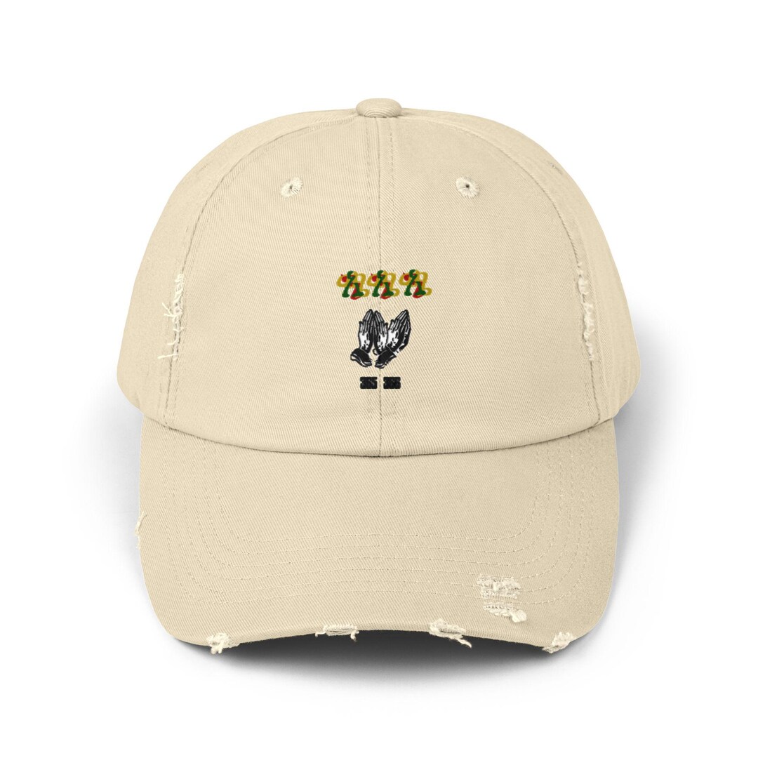 Distressed Cap, Ethiopian Prayer Hands Amen Design, Cultural Streetwear ...