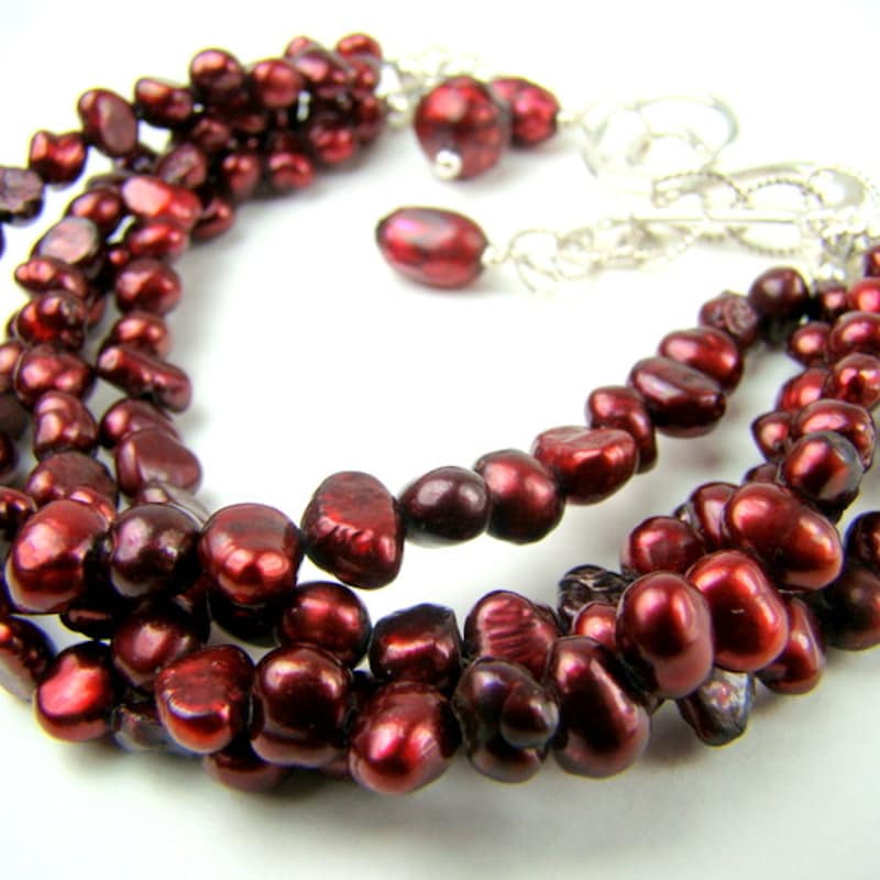 Crimson Red Pearls - Etsy