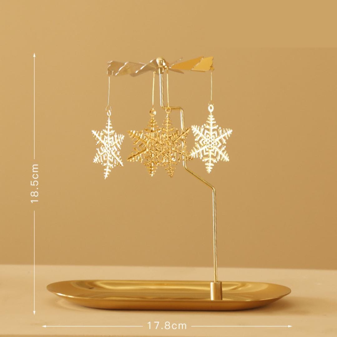 Snow Rotator stainless Metal Rotating Scented Candle Tray Carousel Snow ...