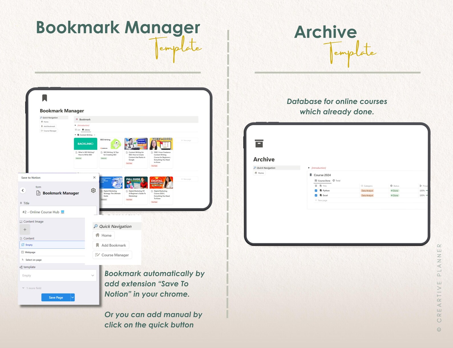 Online Course Notion Template, Course Tracker, Course Manager, E ...