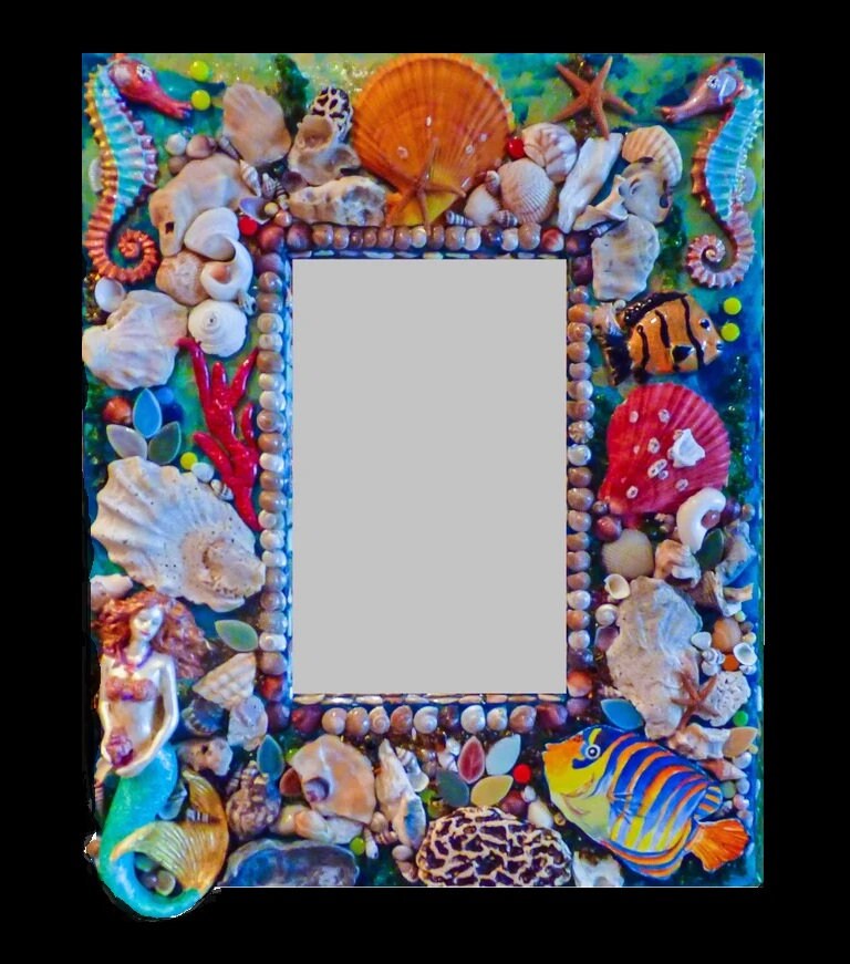 Mosaic Sea Shell Mirror, Mosaic Beach Mirror, Mosaic Mermaid Mirror or ...