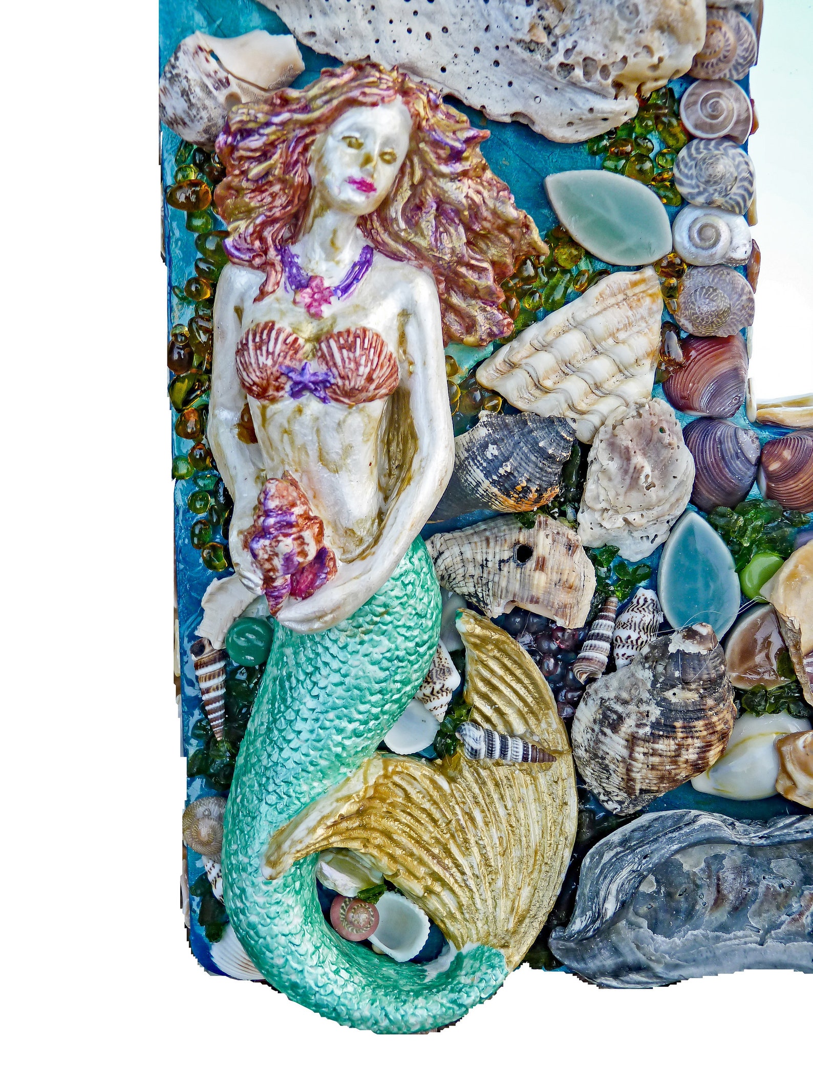 Mosaic Sea Shell Mirror, Mosaic Beach Mirror, Mosaic Mermaid Mirror or ...