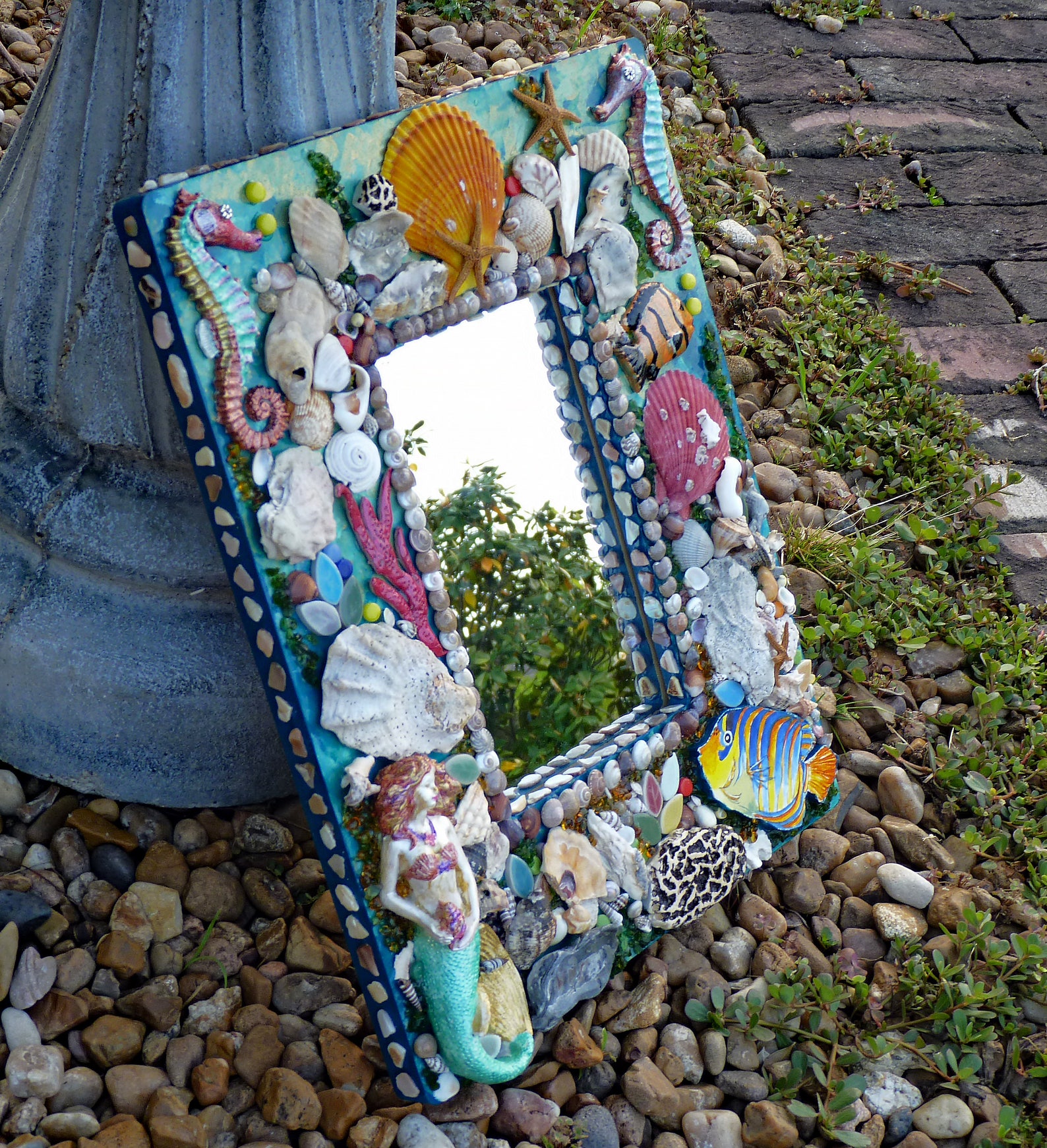 Mosaic Sea Shell Mirror, Mosaic Beach Mirror, Mosaic Mermaid Mirror or ...