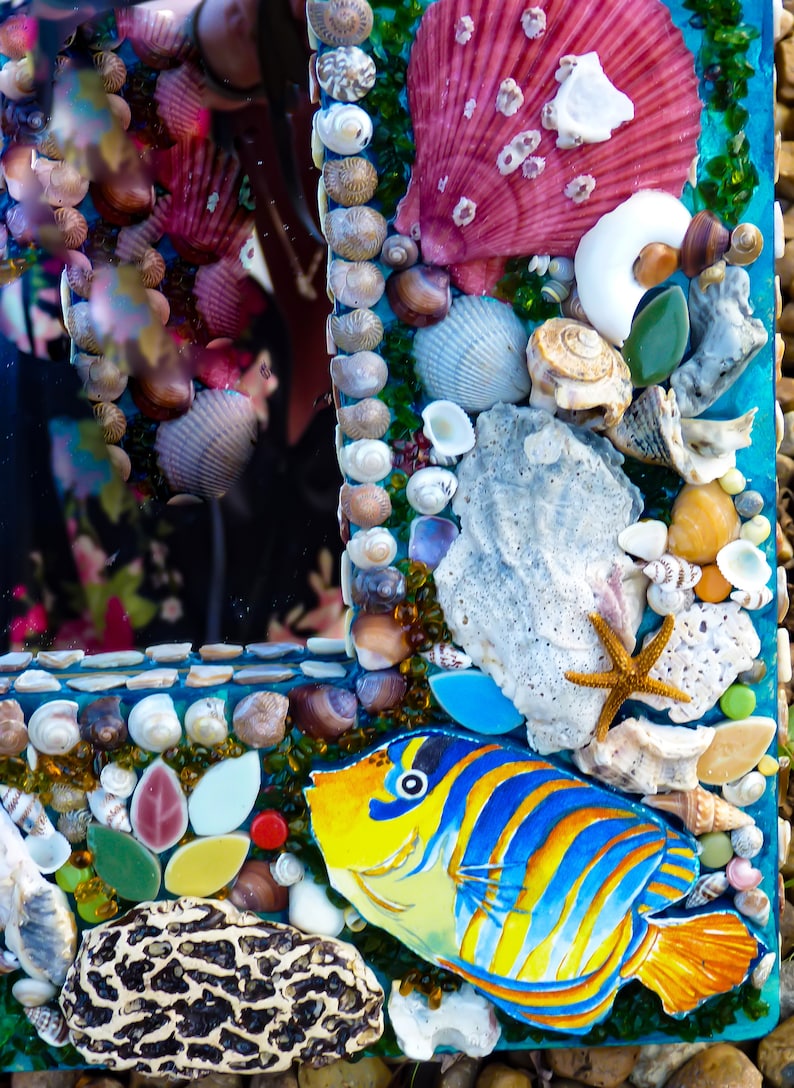 Mosaic Sea Shell Mirror, Mosaic Beach Mirror, Mosaic Mermaid Mirror or ...