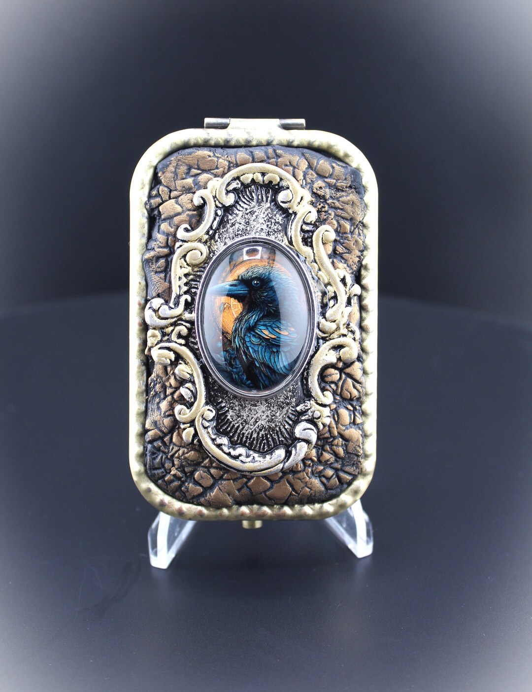 Victorian Goth Raven Crow Compact Mirror - Etsy
