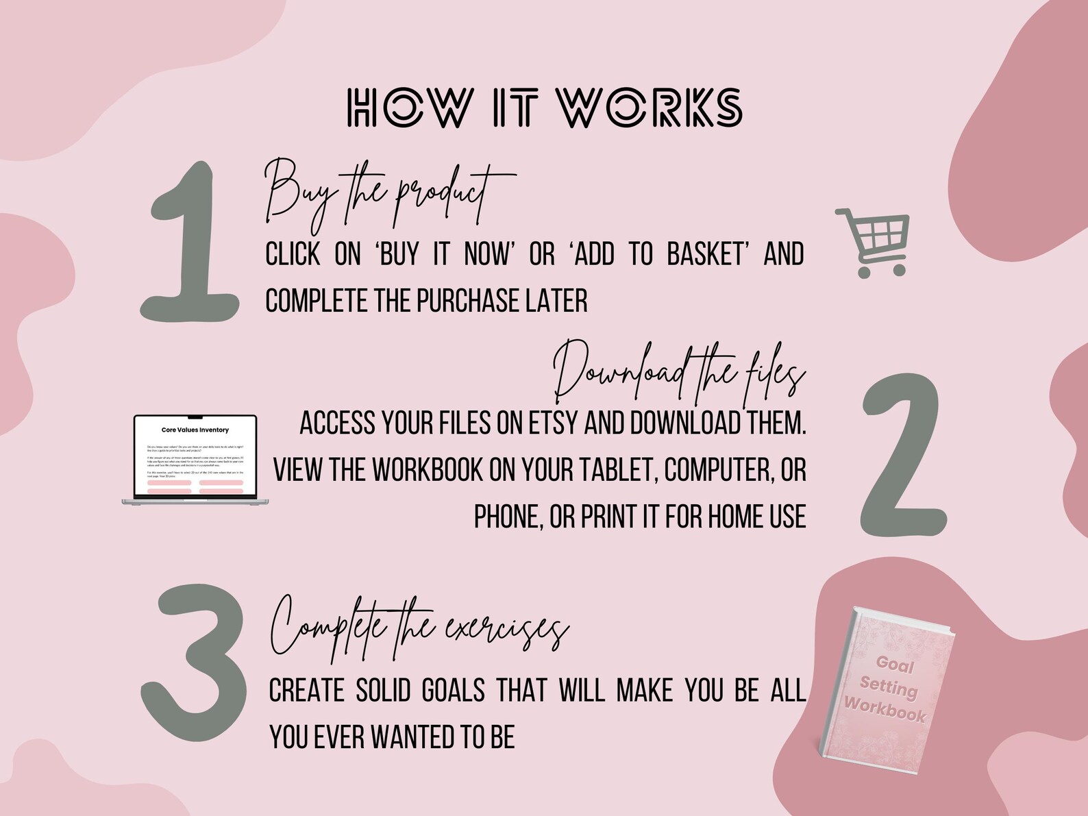 Goal Setting Workbook: Vision Board, SMART Goals (digital Download) - Etsy