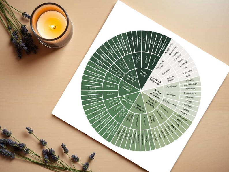 Core Values Wheel Discover Your Core Values Therapy Personal Values ...