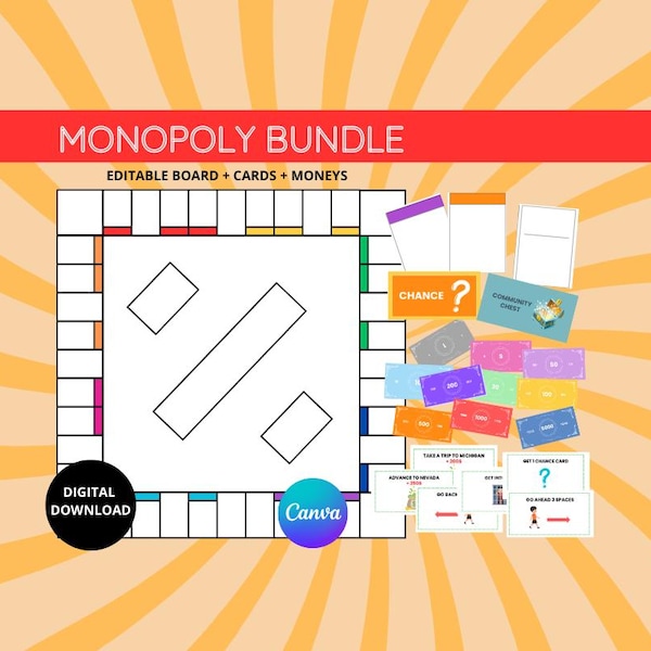 Monopoly Template - Etsy UK