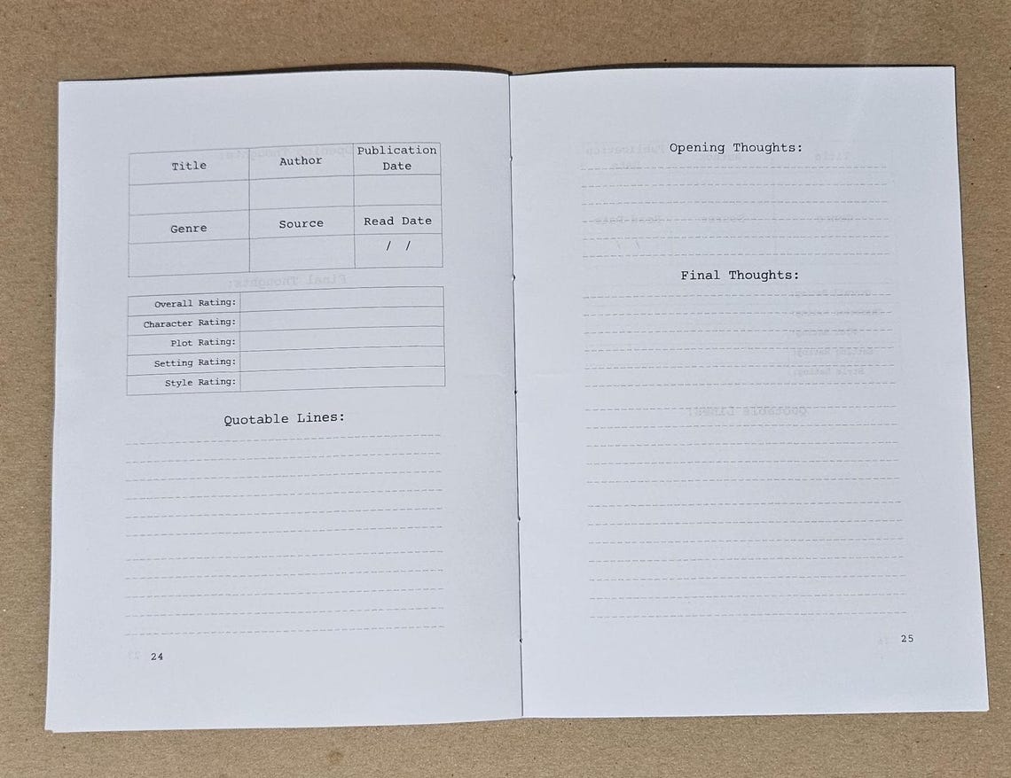 Short Story Reading Journal - Etsy