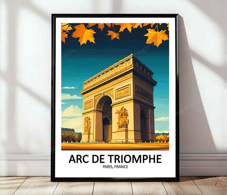 Arc De Triomphe Wall Art Printable, Paris France Travel Poster ...