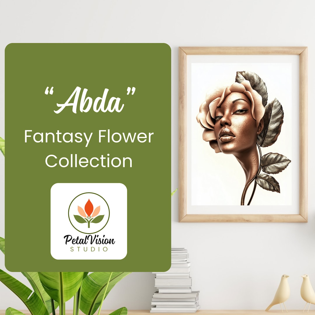 Fantasy Flowers "abda" Digital Wall Art, Feminine Wall Art, Floral Art, Floral Prints, Vintage ...