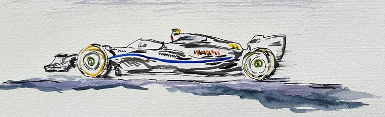 Original Formula 1 Watercolor & Ink Painting | "horsepower" F1 Racing ...
