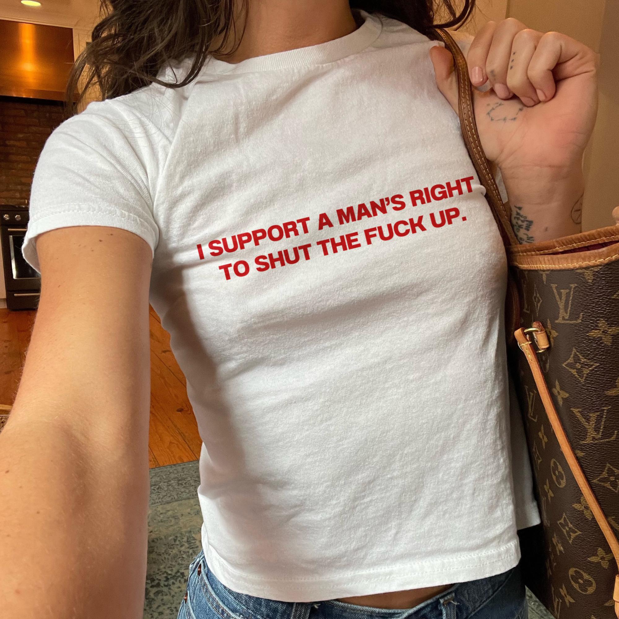 I Support A Man's Right to STFU Y2K Baby Tee Cute Crop Top Graphic Top ...