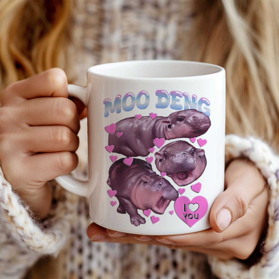 Moo Deng Coffee Mug Funny Hippo Tea Mug Moo Deng Gang Ceramic Mug Moo ...