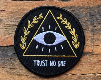 Trust No One Green & Black Logo Sew-on Iron-on Embroidered Patch 5 7/8 ...