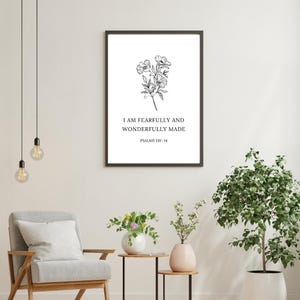 Psalm 139:14 Digital Art Set | Floral & Butterfly Christian Art (3 ...