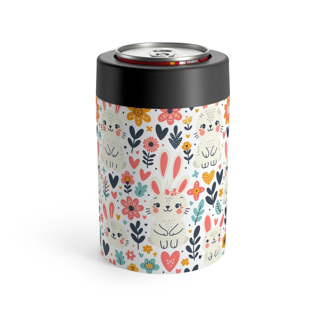 Can Holder Easter Bunny Can Cooler, Fun Pattern Easter, Beverage Holder ...