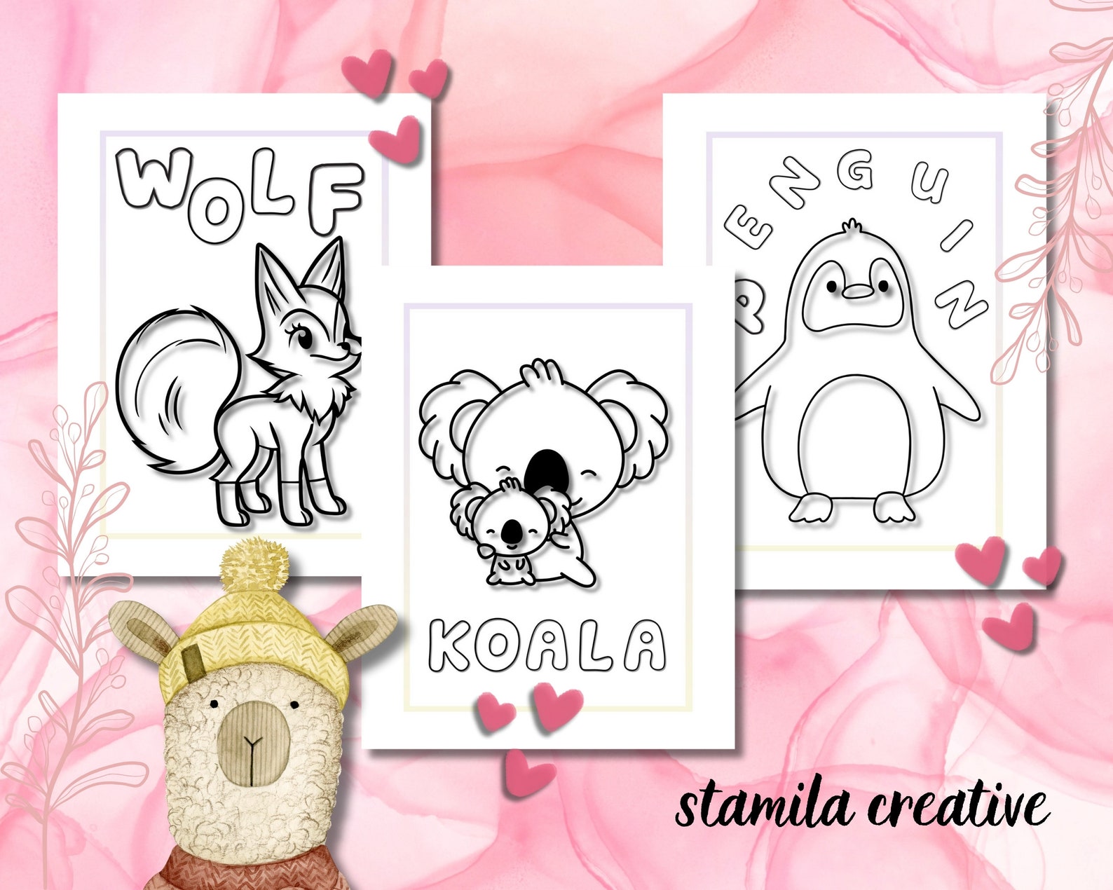 Cute Animal Coloring Pages - 91 Printable Sheets for Kids (PDF Dowmload ...