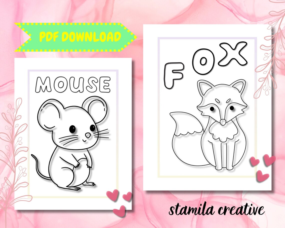 Cute Animal Coloring Pages - 91 Printable Sheets for Kids (PDF Dowmload ...