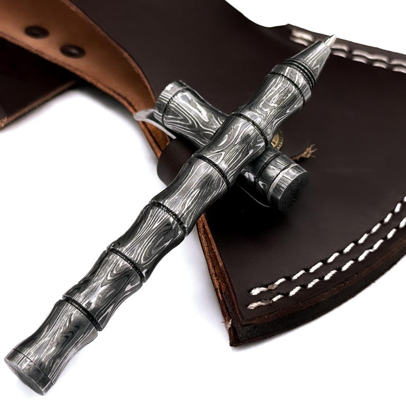 Handmade Damascus Pen, Hand Forged Damascus Steel Ballpoint With Screw ...