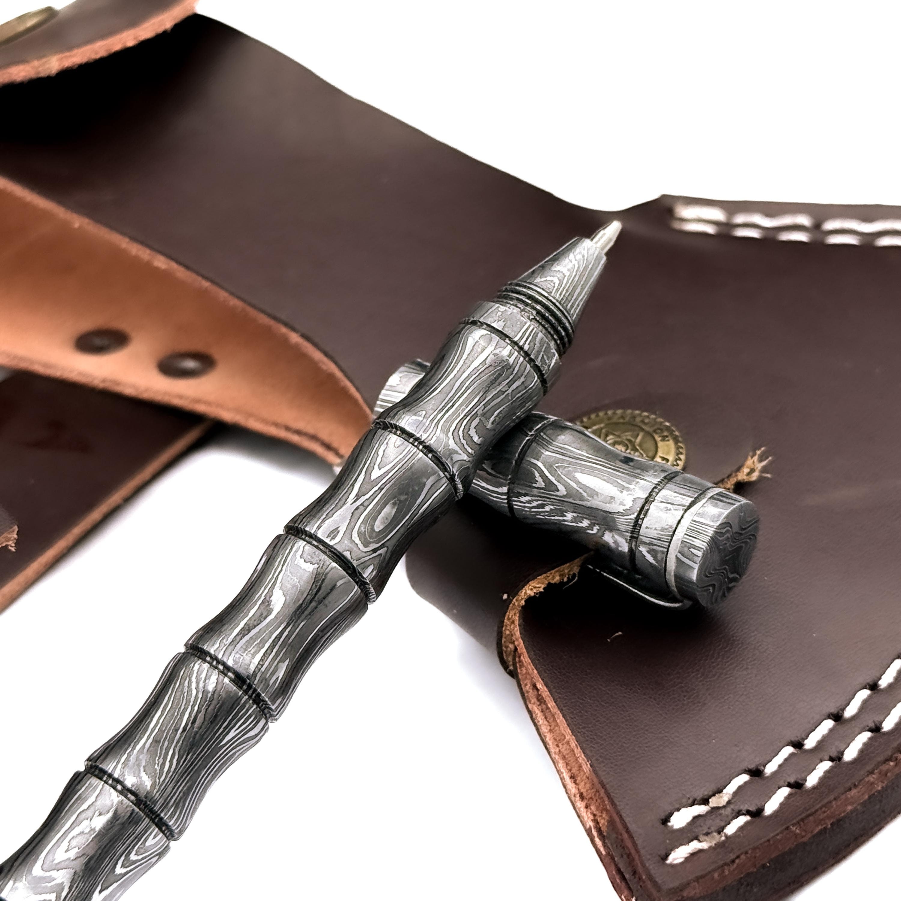 Handmade Damascus Pen, Hand Forged Damascus Steel Ballpoint With Screw ...