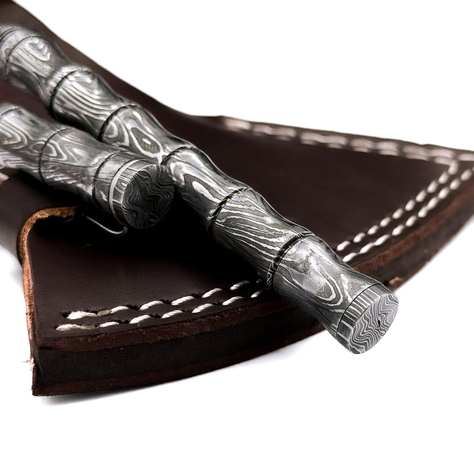 Handmade Damascus Pen, Hand Forged Damascus Steel Ballpoint With Screw ...