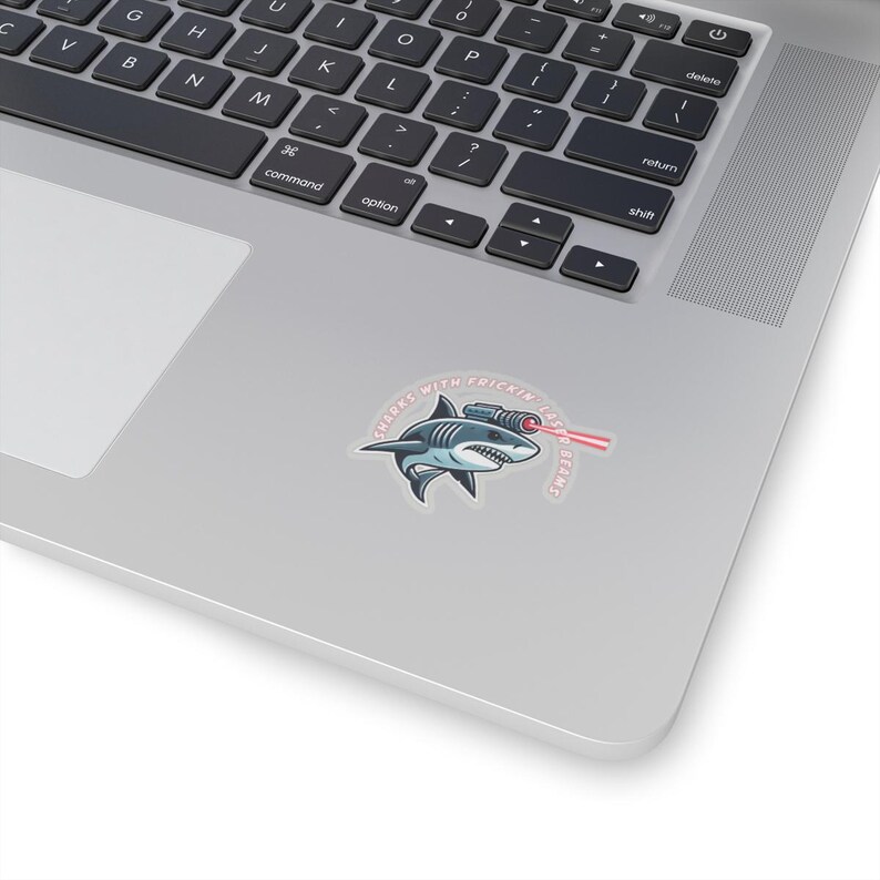 Shark With Laser Beam Kiss Cut Decal - Hilarious Vinyl Sticker for ...