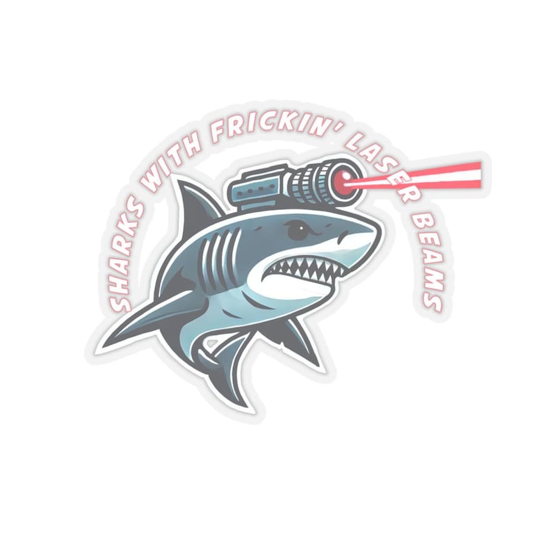 Shark With Laser Beam Kiss Cut Decal - Hilarious Vinyl Sticker for ...