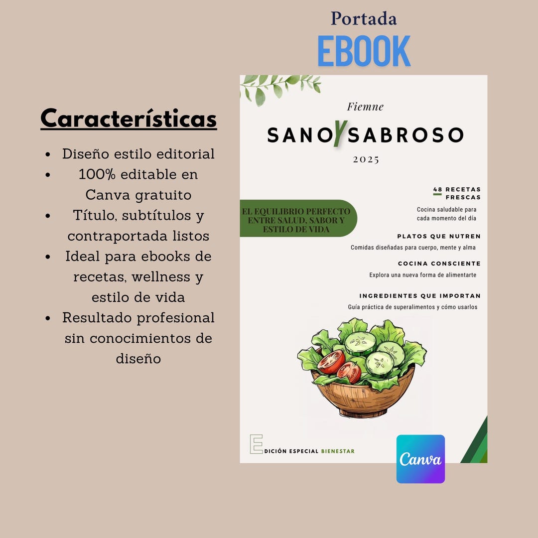 Healthy Food Book Cover Template - Etsy