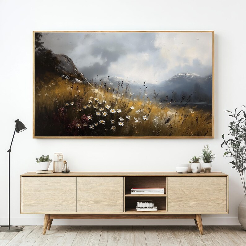 Fall Landscape Flower Field Art for Samsung Frame TV, Autumn Digital ...