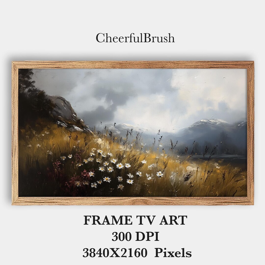 Fall Landscape Flower Field Art for Samsung Frame TV, Autumn Digital ...