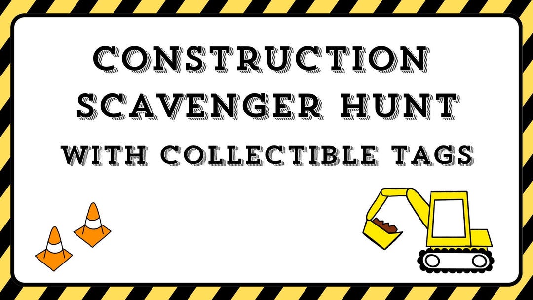 Construction Scavenger Hunt - Printable File - Etsy
