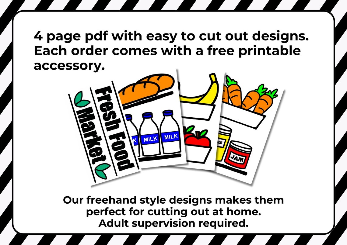 Grocery Store - Printable PDF - Print, Cut and Stick These 4 Pages to ...